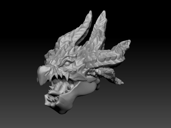 Dragonborn head open mouth – Blue Inferno Figures